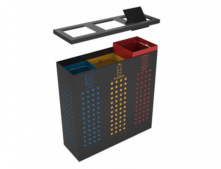 ALBRIS PC color coded sheet metal selective recycle bin - Binsignia®