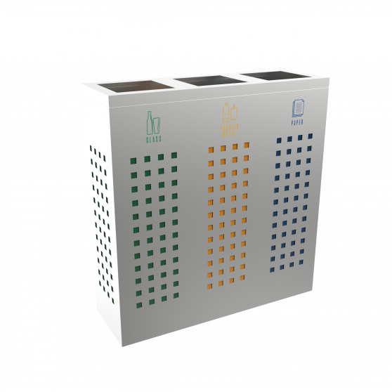 ALBRIS SST color coded stainless steel recycle bin - Binsignia®