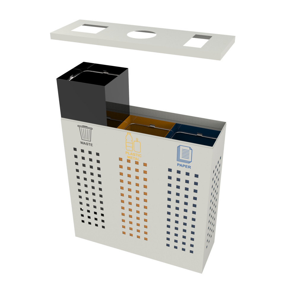 ALBRIS PC color coded sheet metal selective recycle bin - Binsignia