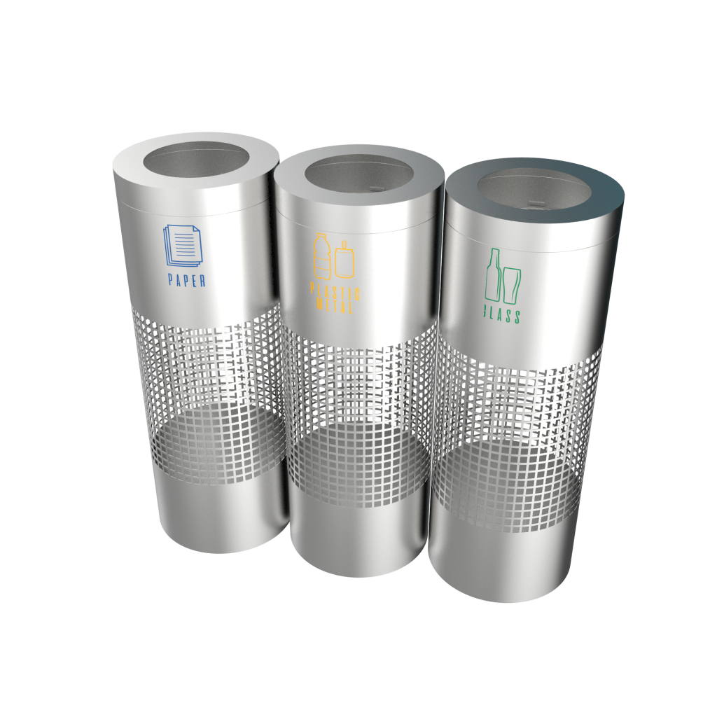 BELVEDERE SST stylish stainless steel recycle bins - Binsignia®