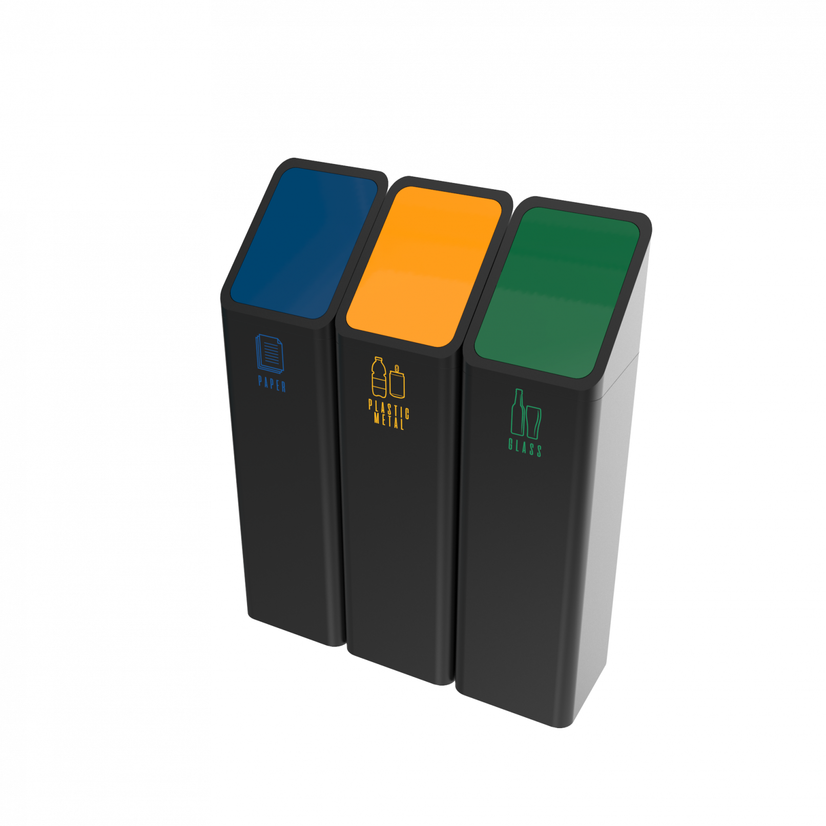 BONANZA PC modern sheet metal recycle bins - Binsignia®