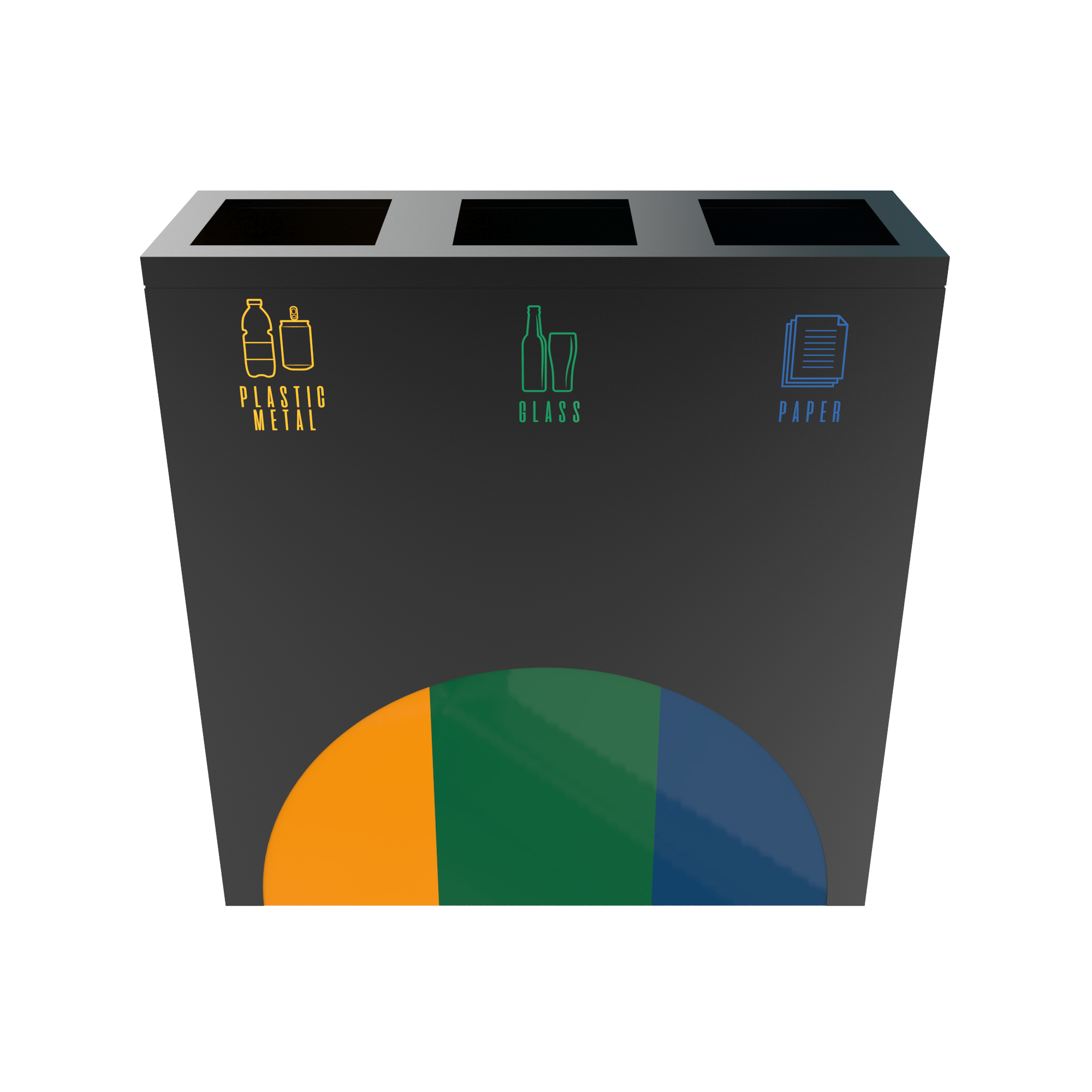 ELM PC modern recycle bin station in powder coated sheet metal - Binsignia®