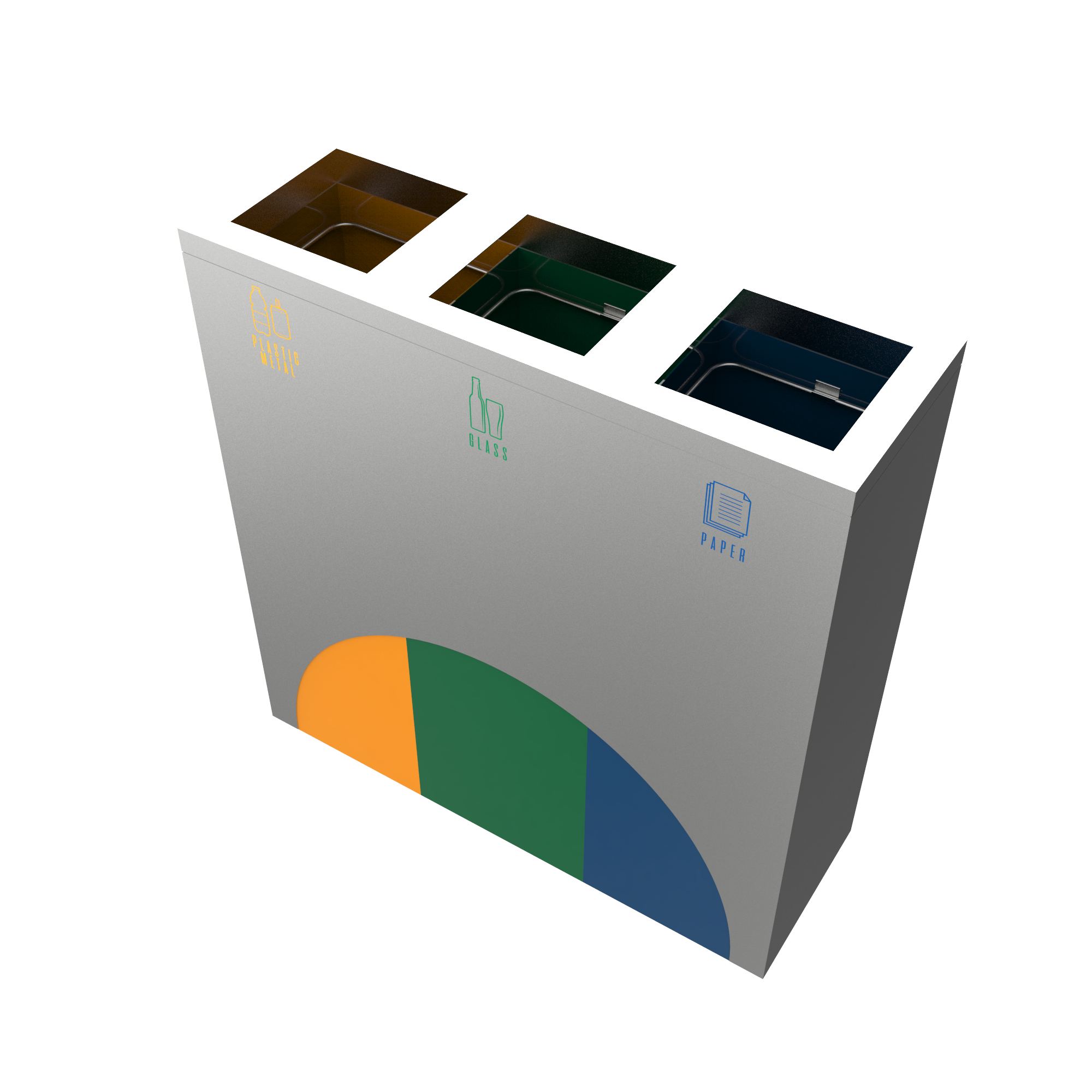 ELM SST modern stylish recycle bin station in stainless steel - Binsignia®