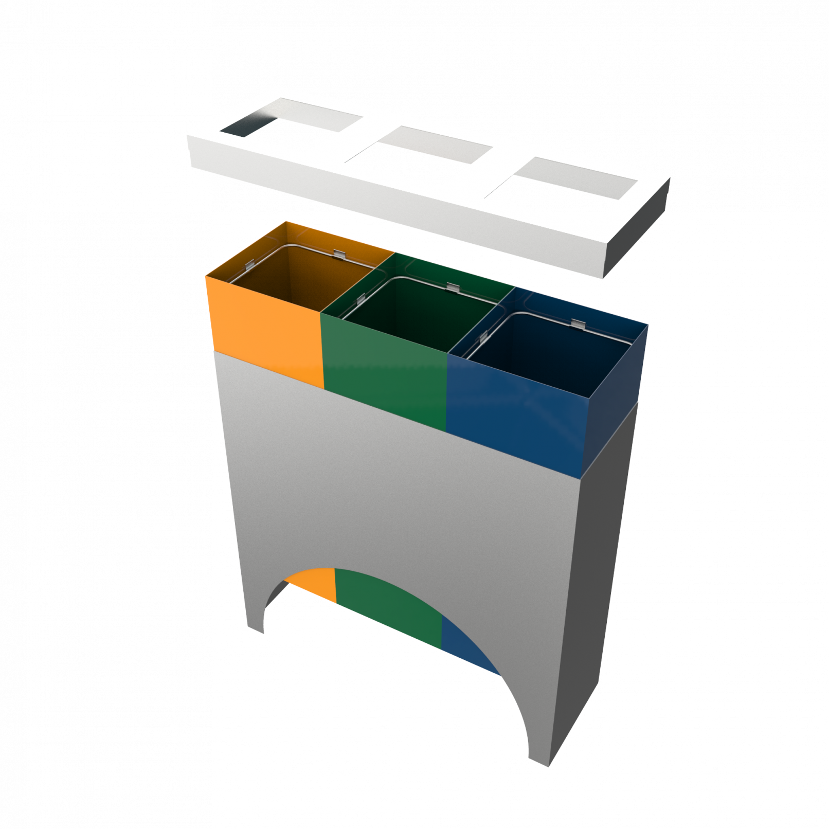 ELM SST modern stylish recycle bin station in stainless steel - Binsignia®