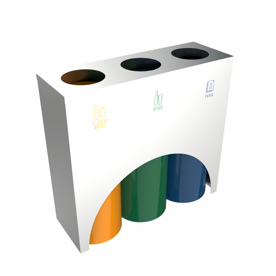 ELM SST modern stylish recycle bin station in stainless steel - Binsignia®