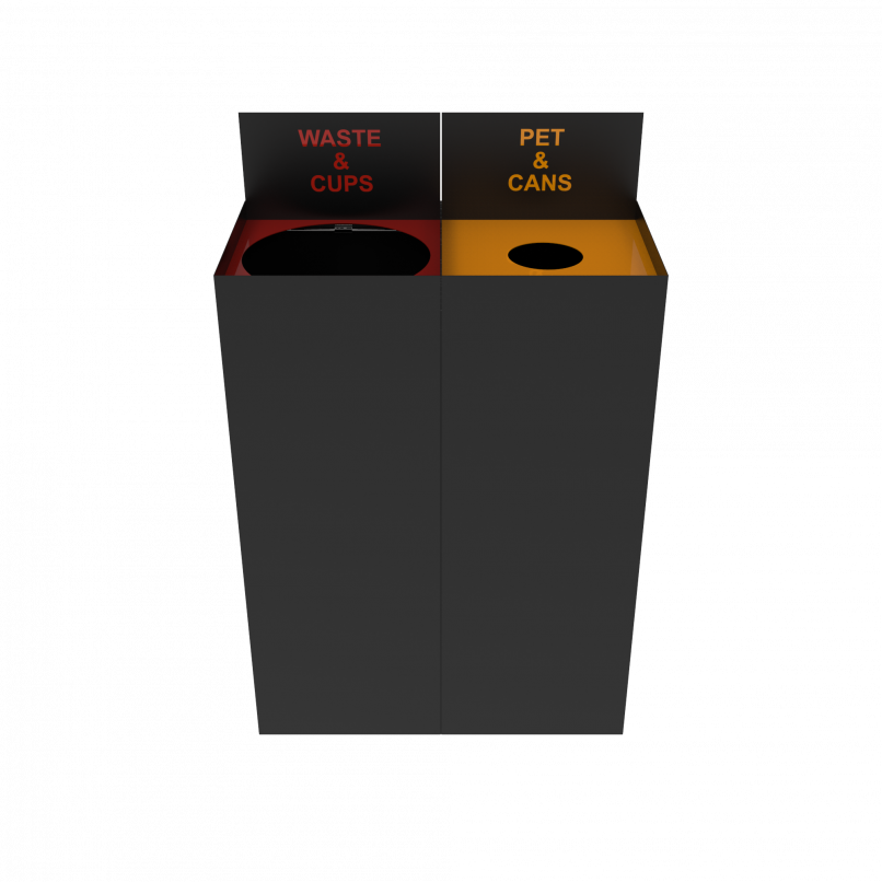 MEDELE PC modern urban recycle bins in sheet metal - Binsignia®