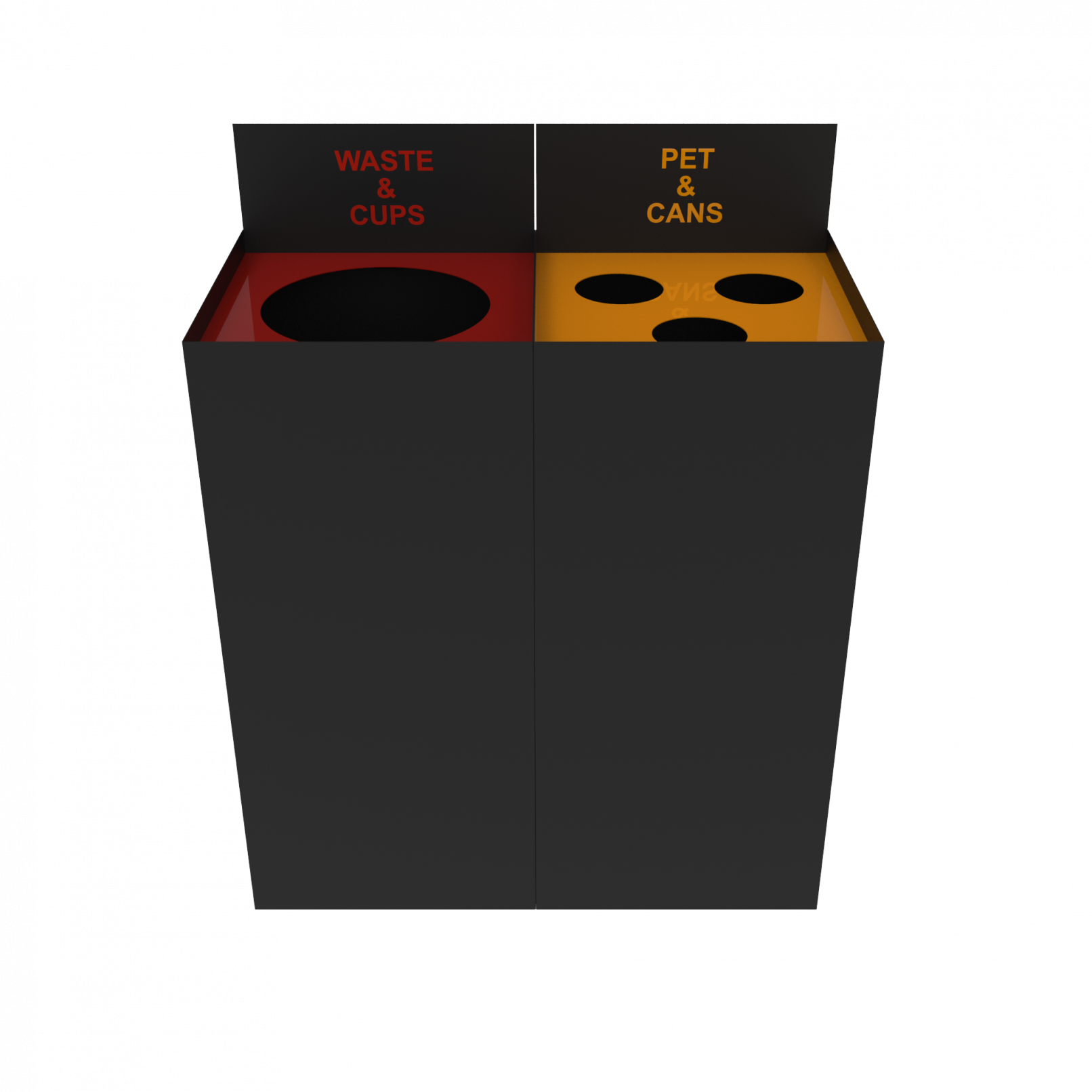 MEDELE PC modern urban recycle bins in sheet metal - Binsignia