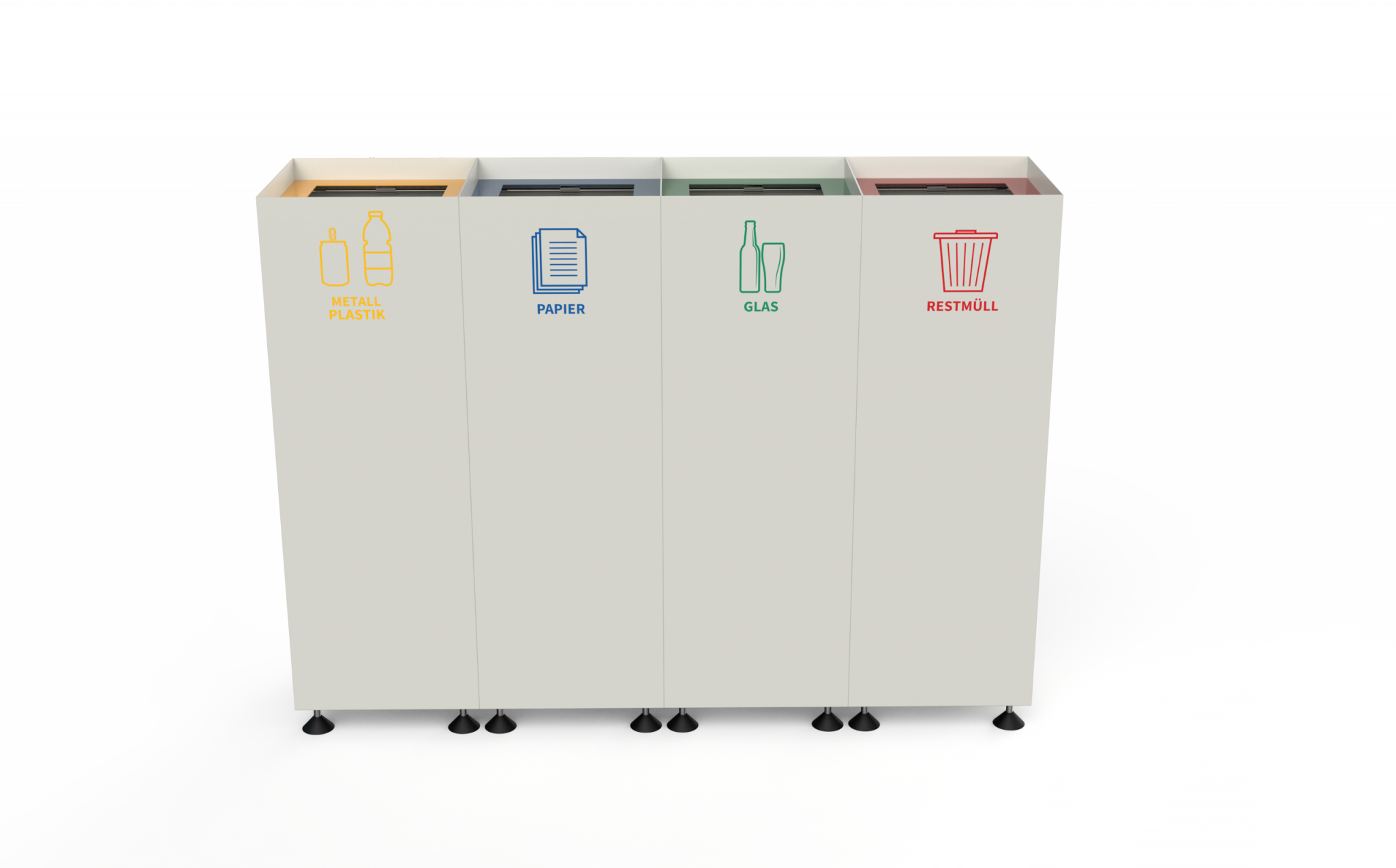 MEDELE PC modern urban recycle bins in sheet metal - Binsignia®