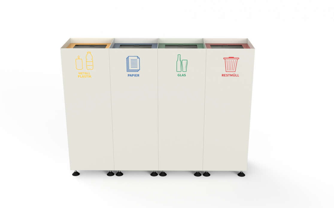 MEDELE PC modern urban recycle bins in sheet metal - Binsignia®