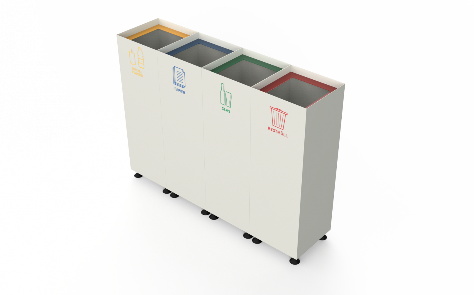 MEDELE PC modern urban recycle bins in sheet metal - Binsignia®
