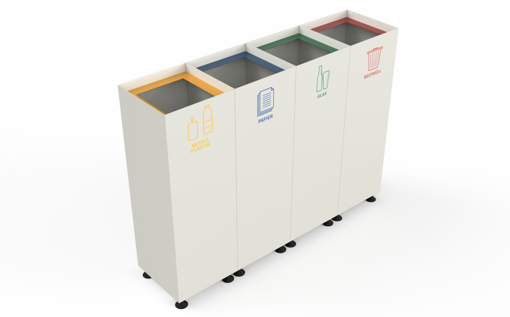 MEDELE PC modern urban recycle bins in sheet metal - Binsignia®