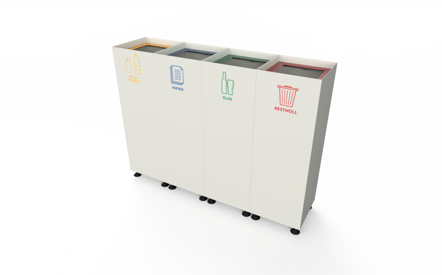 MEDELE PC modern urban recycle bins in sheet metal - Binsignia®