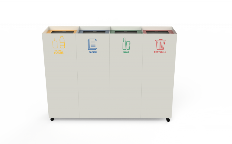 MEDELE PC modern urban recycle bins in sheet metal - Binsignia