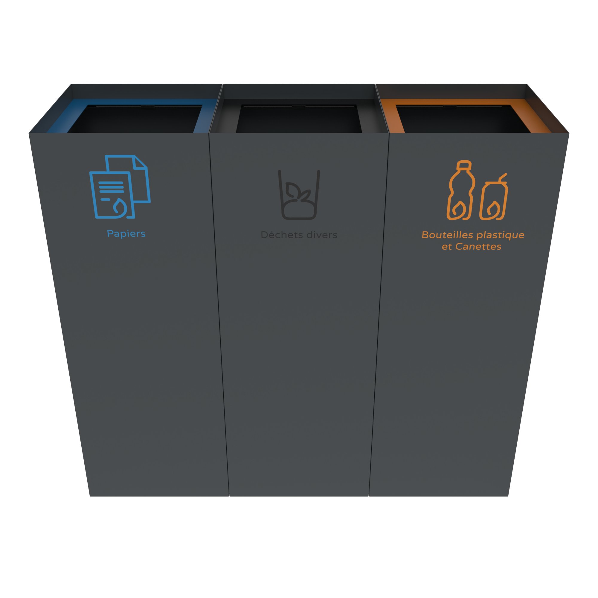MEDELE PC modern urban recycle bins in sheet metal - Binsignia