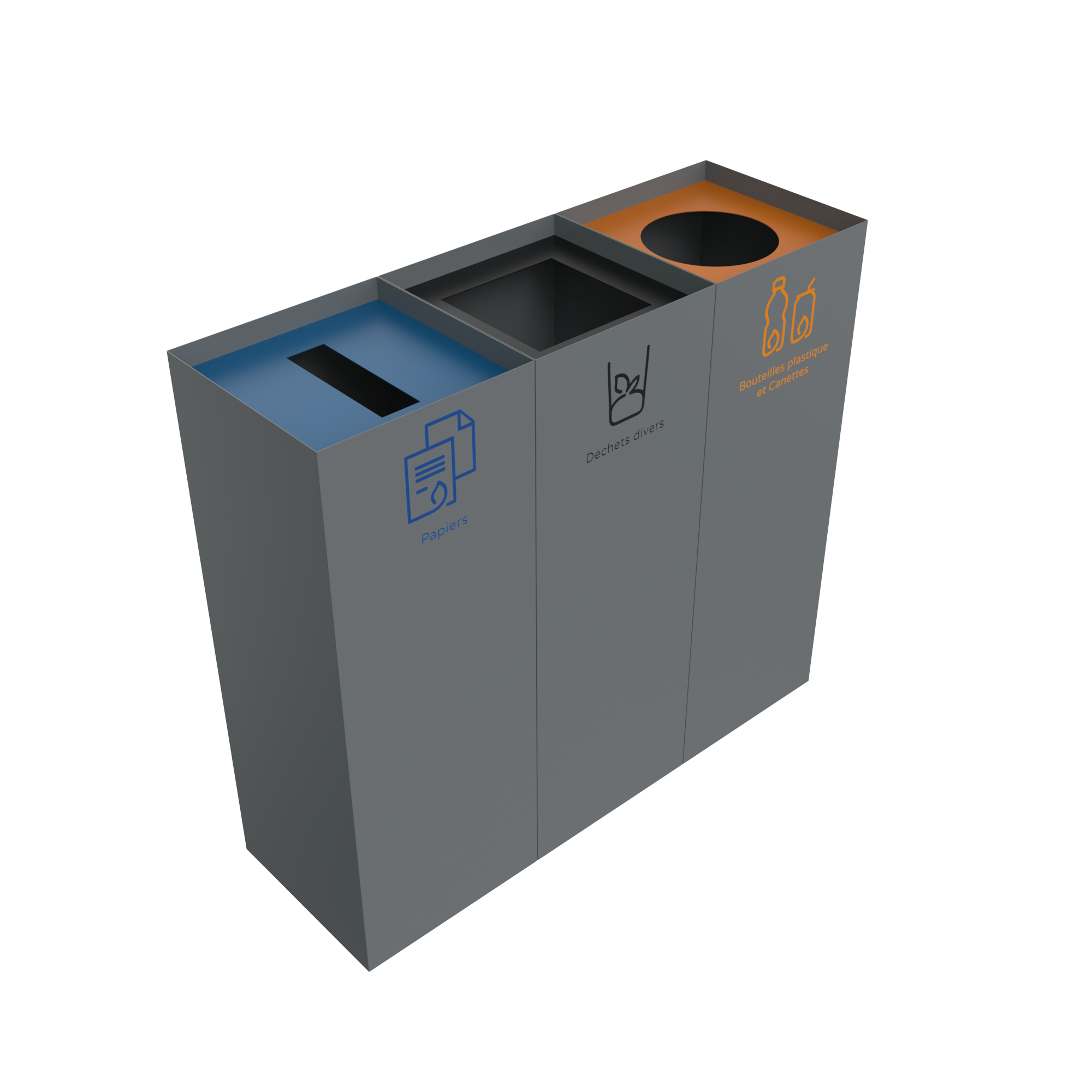 MEDELE PC modern urban recycle bins in sheet metal - Binsignia