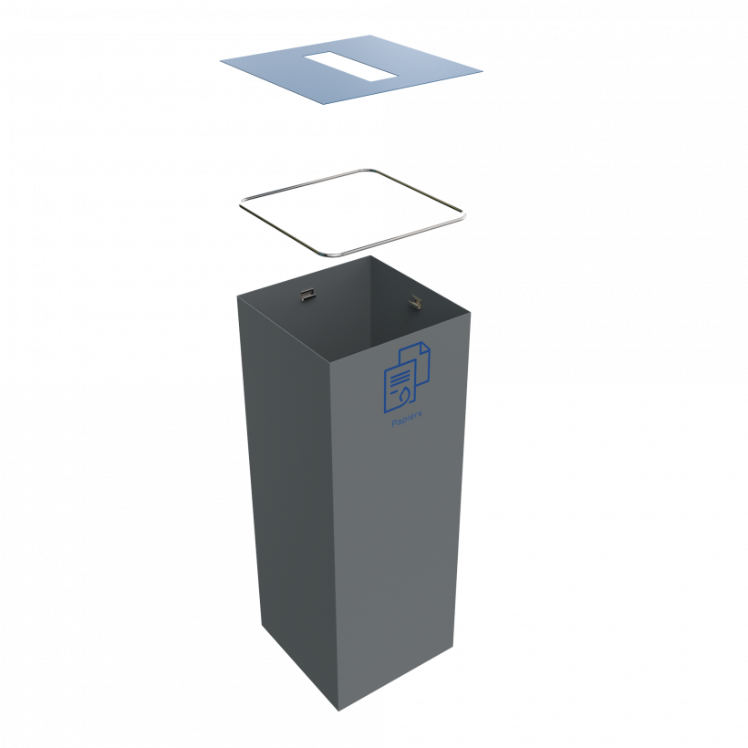 MEDELE PC modern urban recycle bins in sheet metal - Binsignia