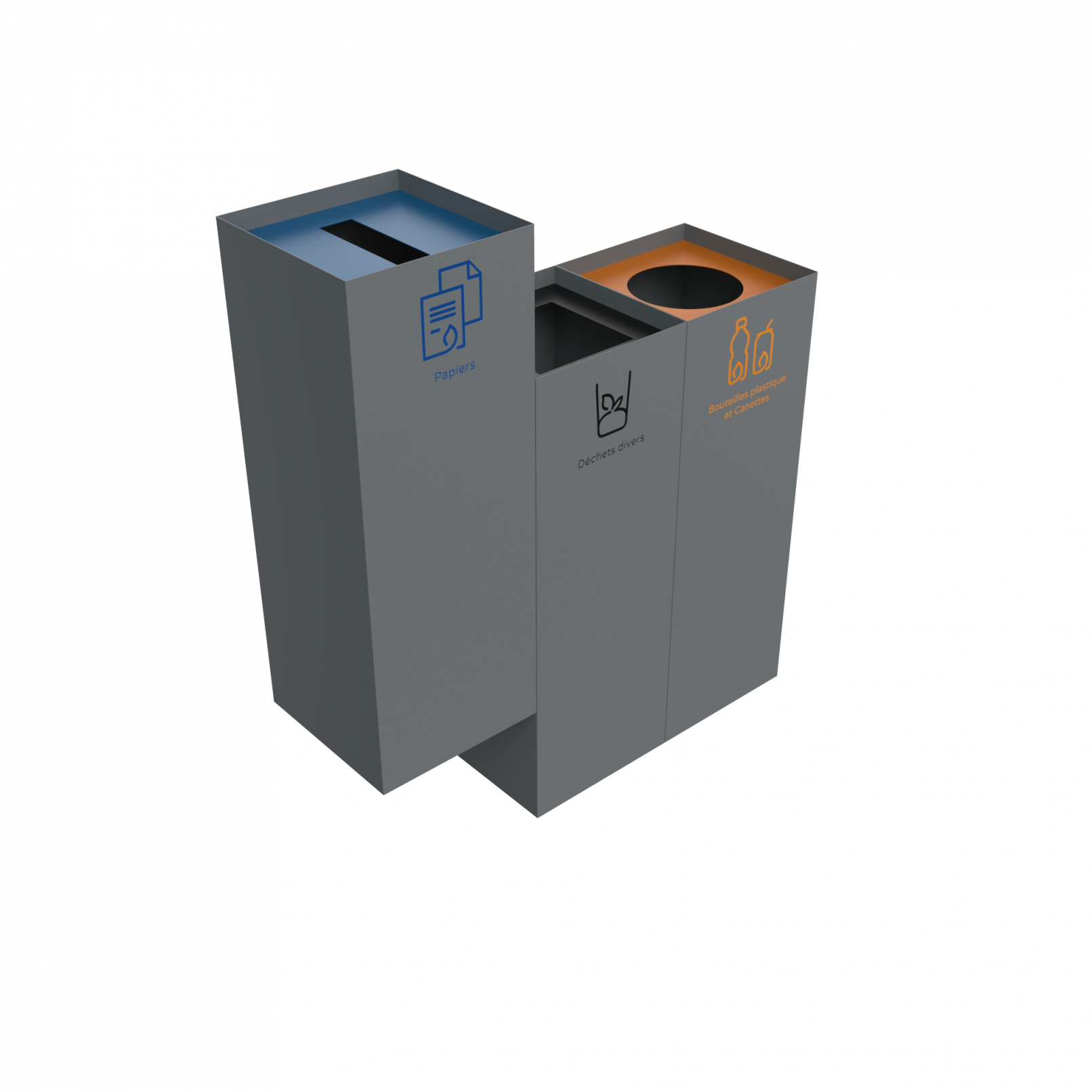 MEDELE PC modern urban recycle bins in sheet metal - Binsignia