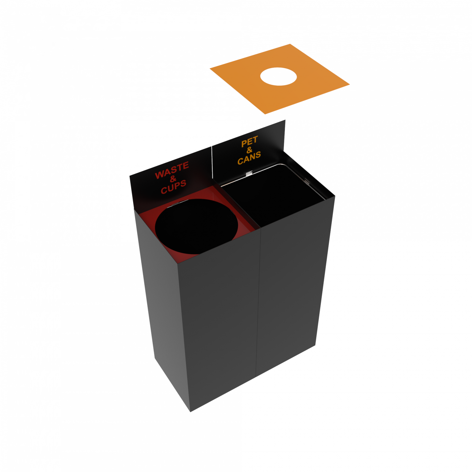 MEDELE PC modern urban recycle bins in sheet metal - Binsignia