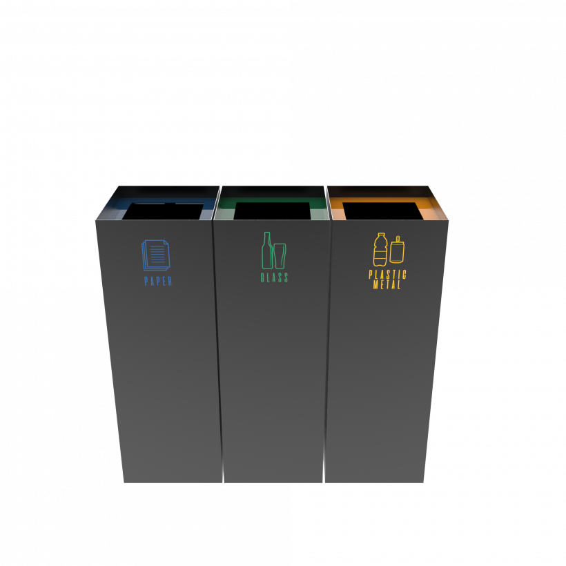 MEDELE PC modern urban recycle bins in sheet metal - Binsignia