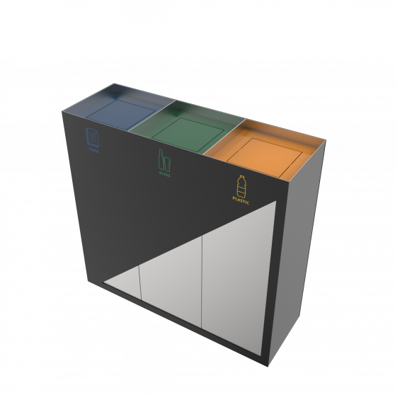 MEDELE SST modern urban recycle bins in stainless steel - Binsignia®
