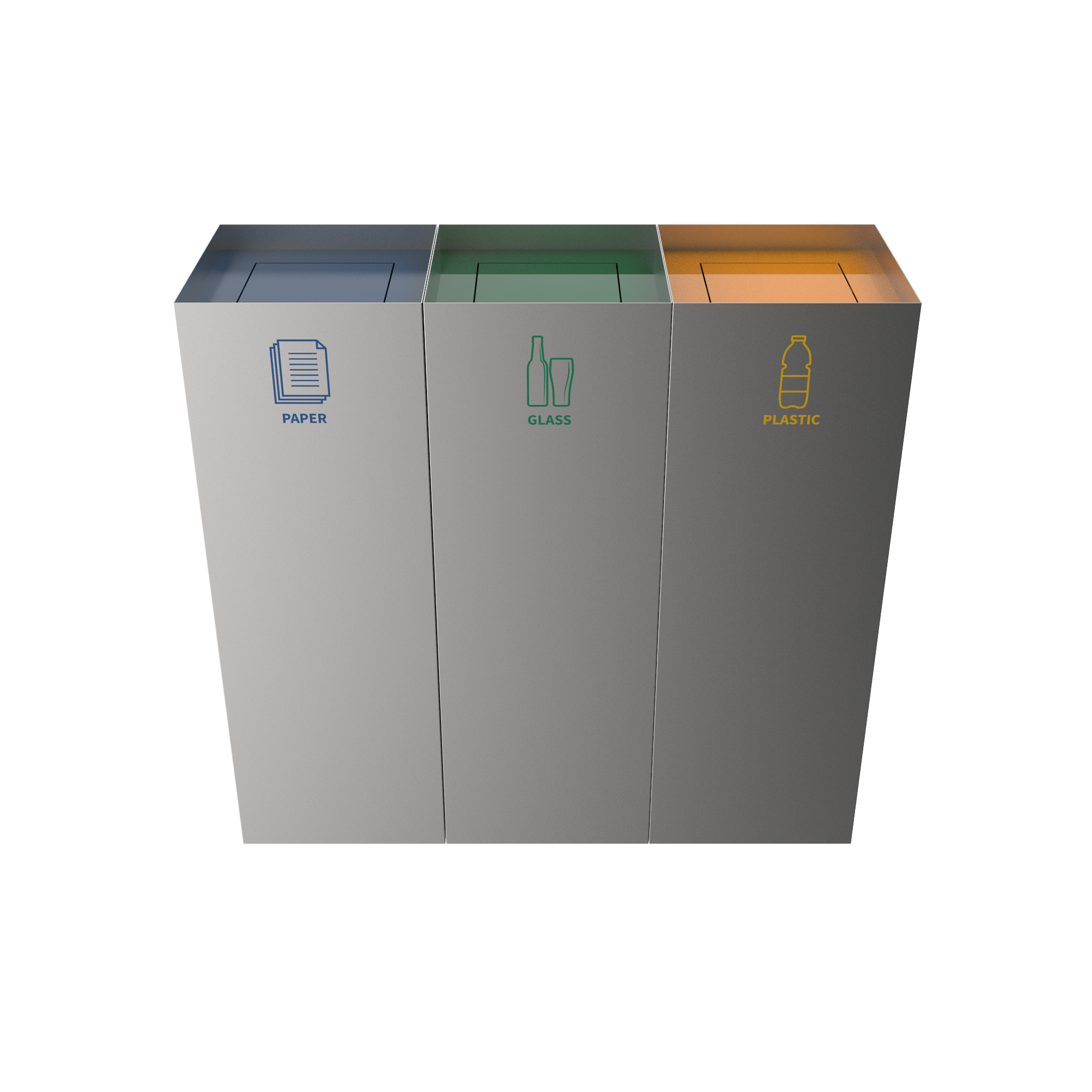 MEDELE SST modern urban recycle bins in stainless steel - Binsignia