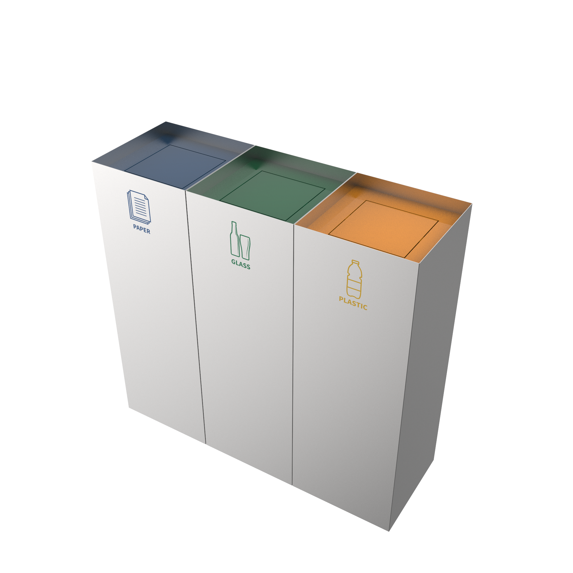 MEDELE SST modern urban recycle bins in stainless steel - Binsignia