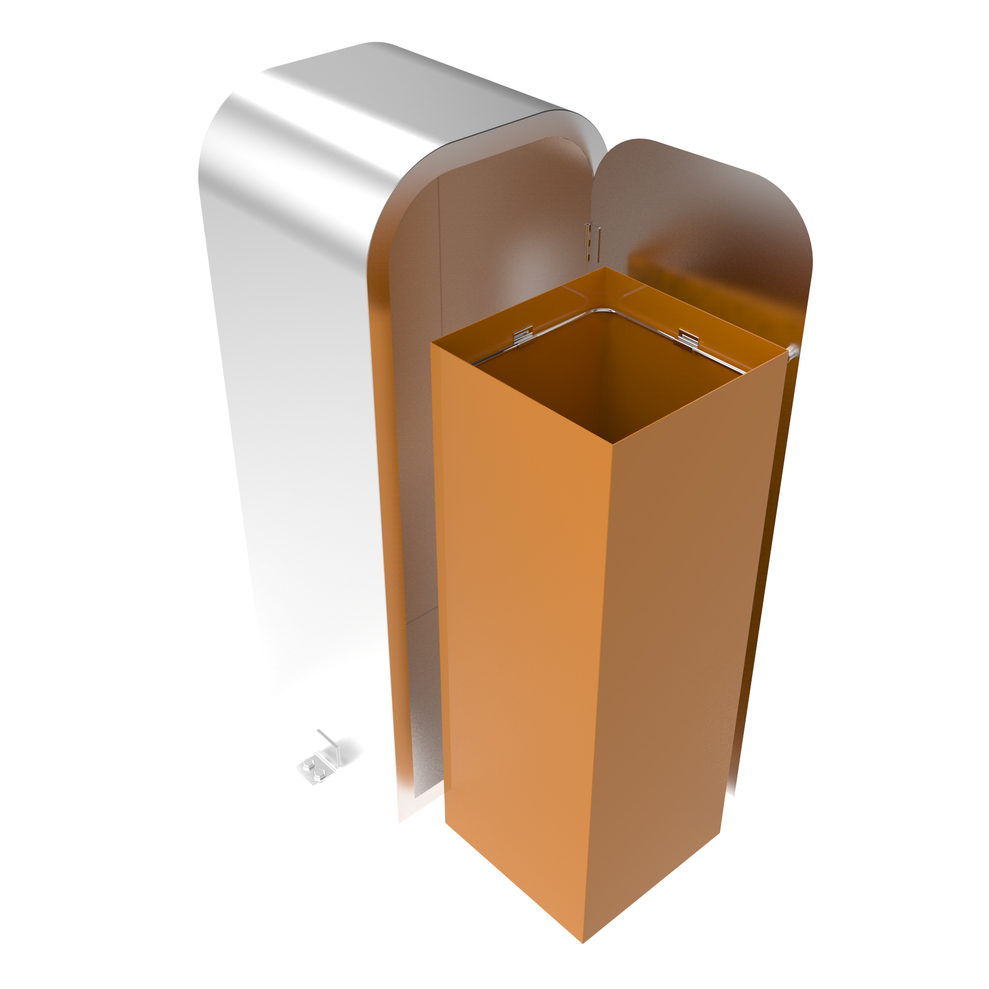 PEGAS SST urban recycle bin station in stainless steel with metal inner ...