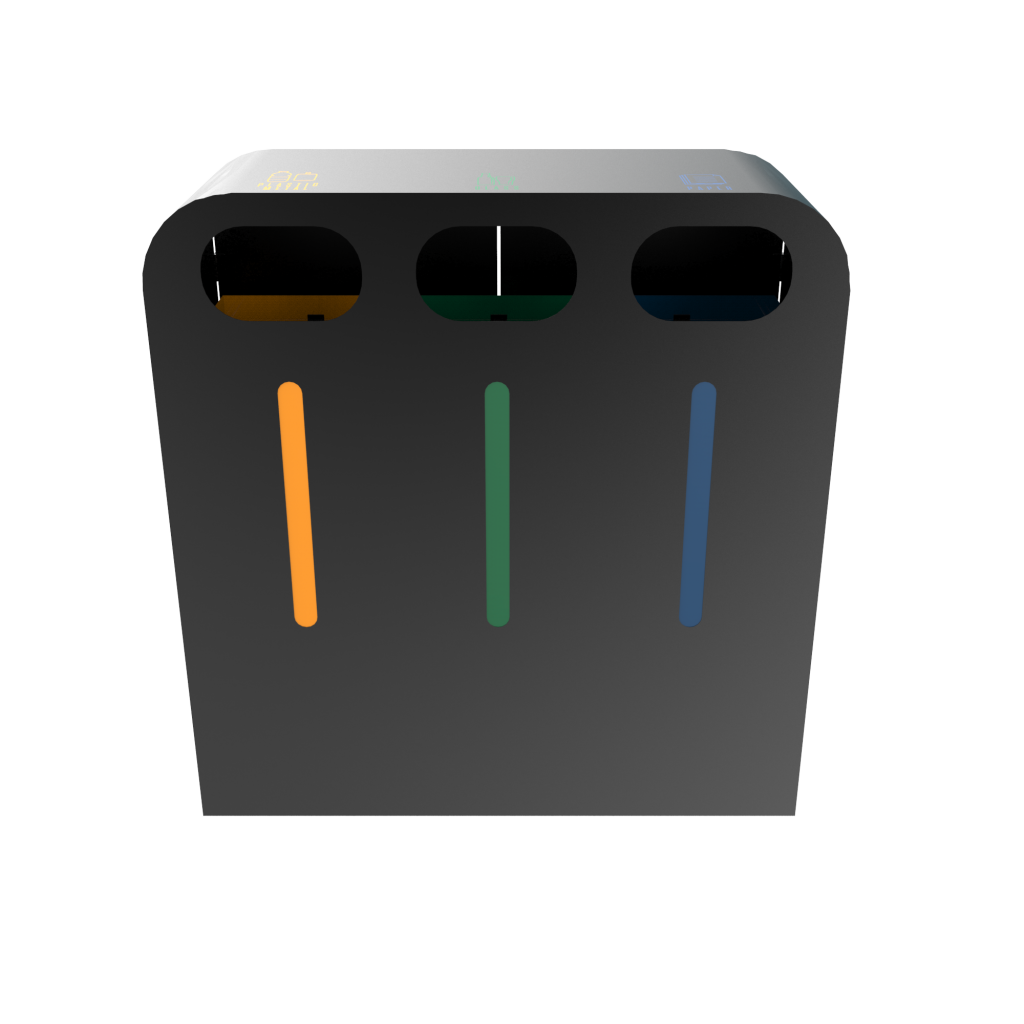 PEGAS PC modern urban recycle bin station in powder coated metal ...