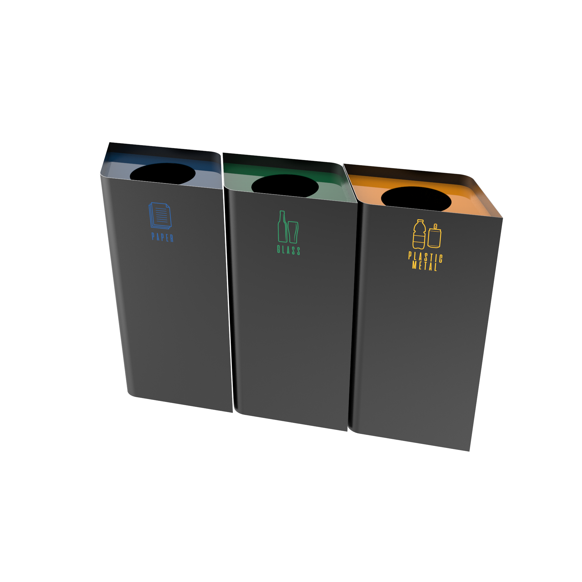 POLLUX PC modern design recycle bins in sheet metal - Binsignia®
