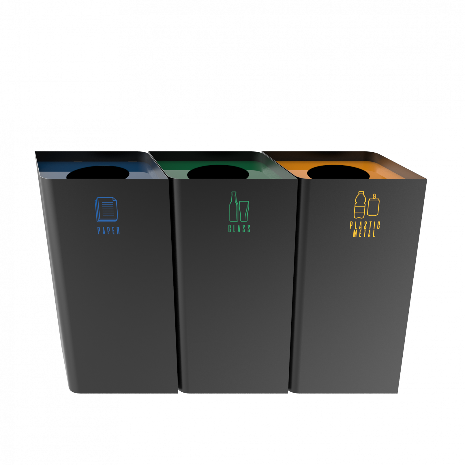 POLLUX PC modern design recycle bins in sheet metal - Binsignia®