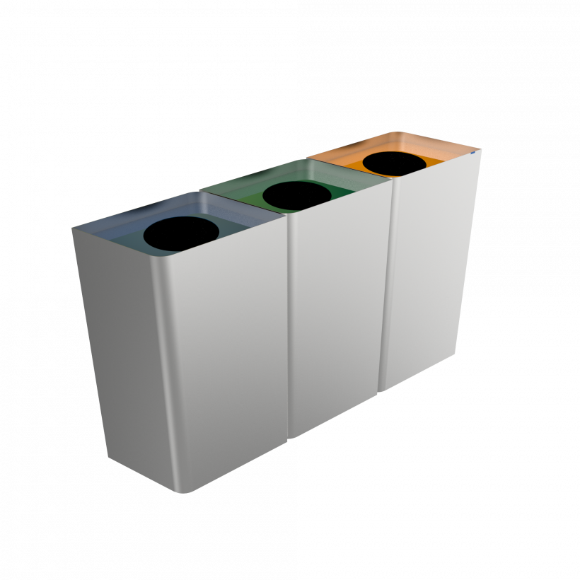 POLLUX SST modern design recycle bins in stainless steel - Binsignia®