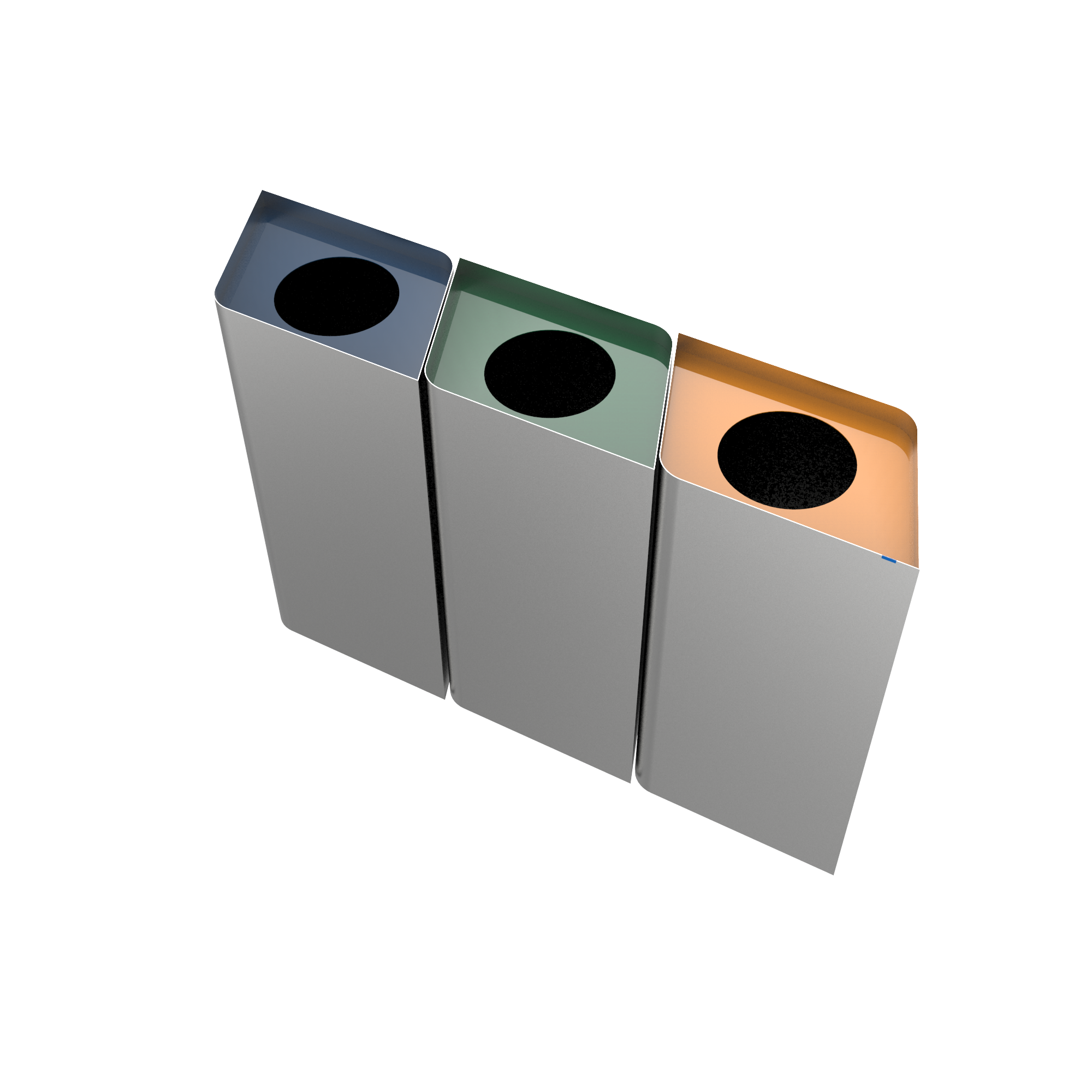 POLLUX SST modern design recycle bins in stainless steel - Binsignia®
