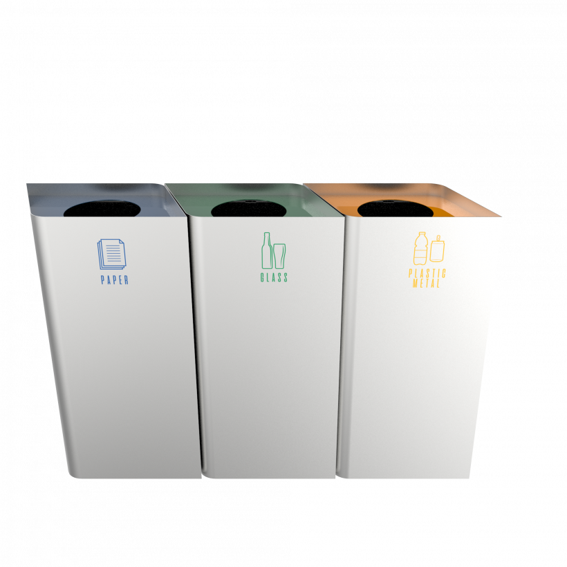 POLLUX SST modern design recycle bins in stainless steel - Binsignia®
