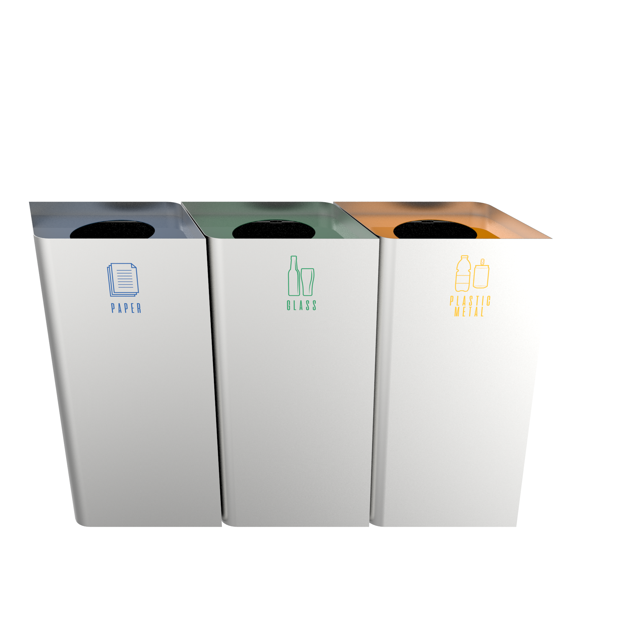 POLLUX SST modern design recycle bins in stainless steel - Binsignia®