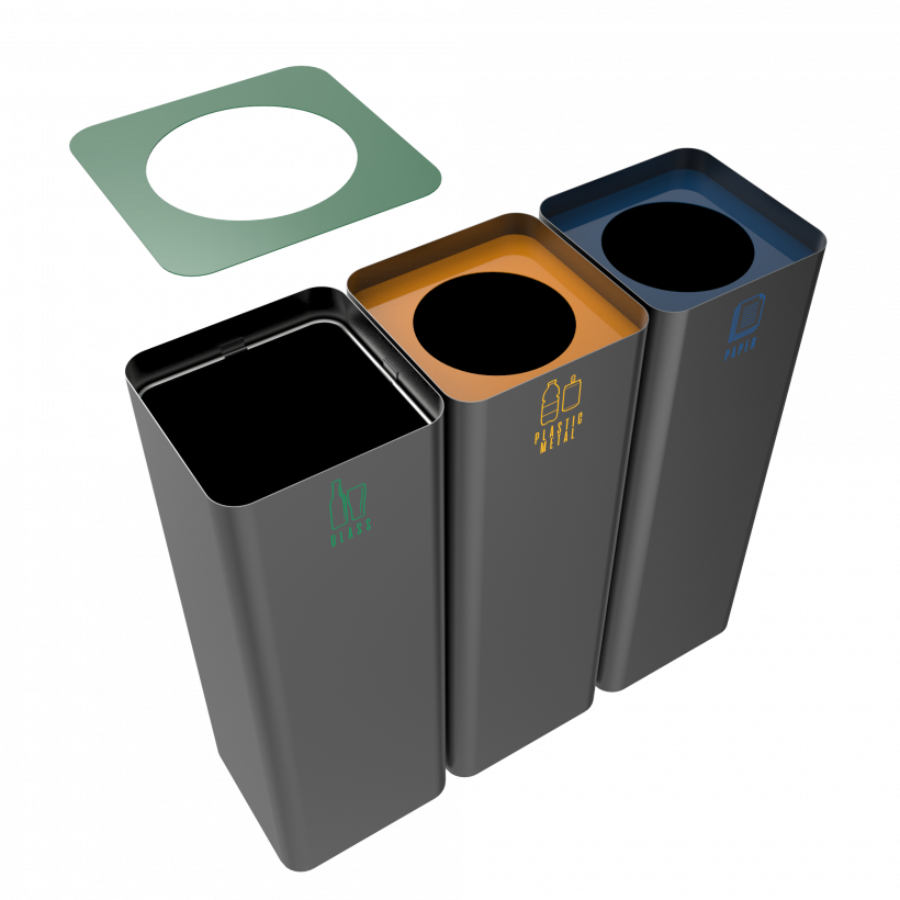 SALLIERE PC modern recycle bins made of sheet metal - Binsignia®