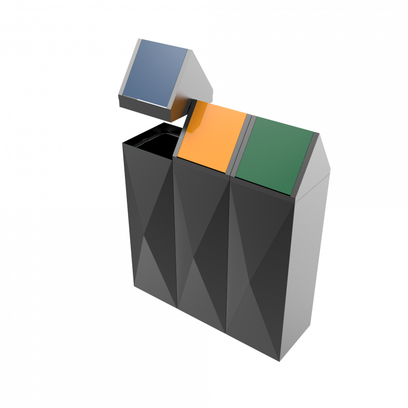 SCOPI PC sheet metal modern design recycle bins - Binsignia