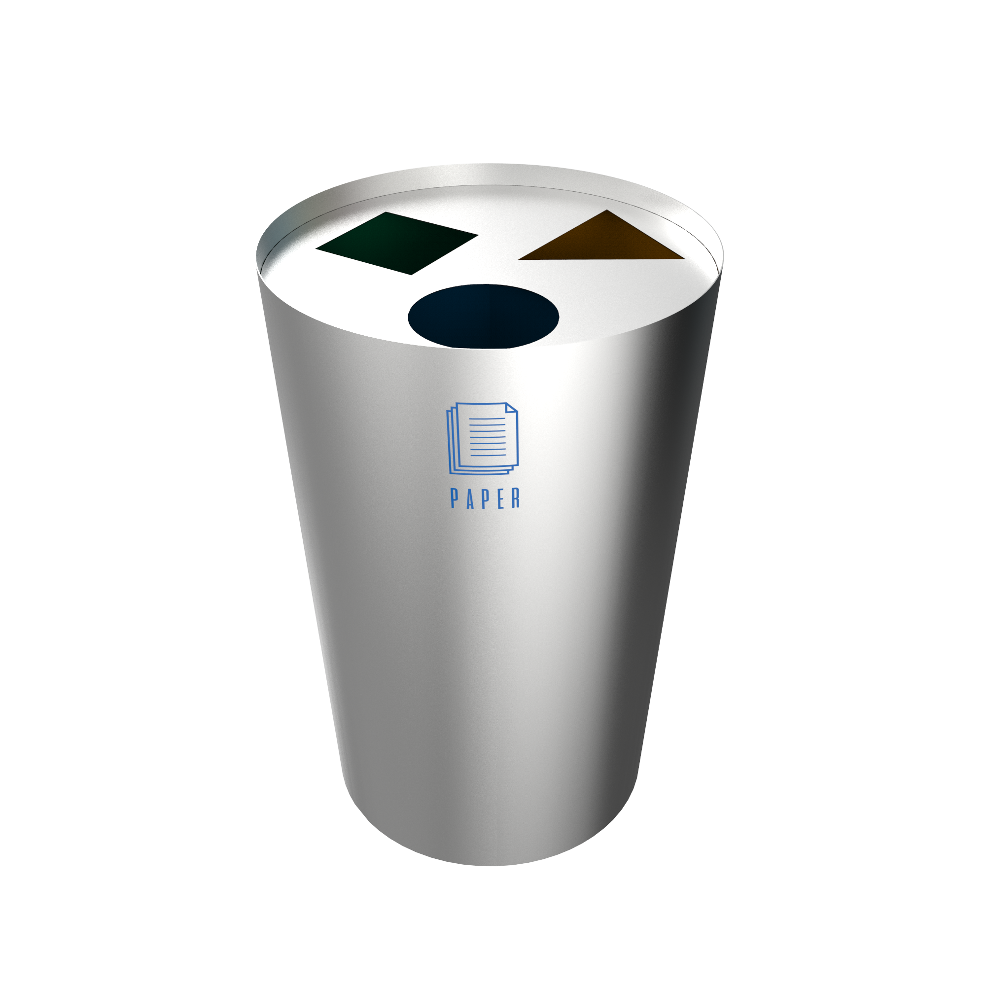 SINGLA SST modern round recycle bins in stainless steel - Binsignia®