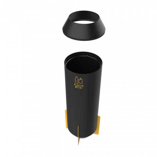 SPIKA PC futuristic stylish recycle bins in sheet metal - Binsignia®