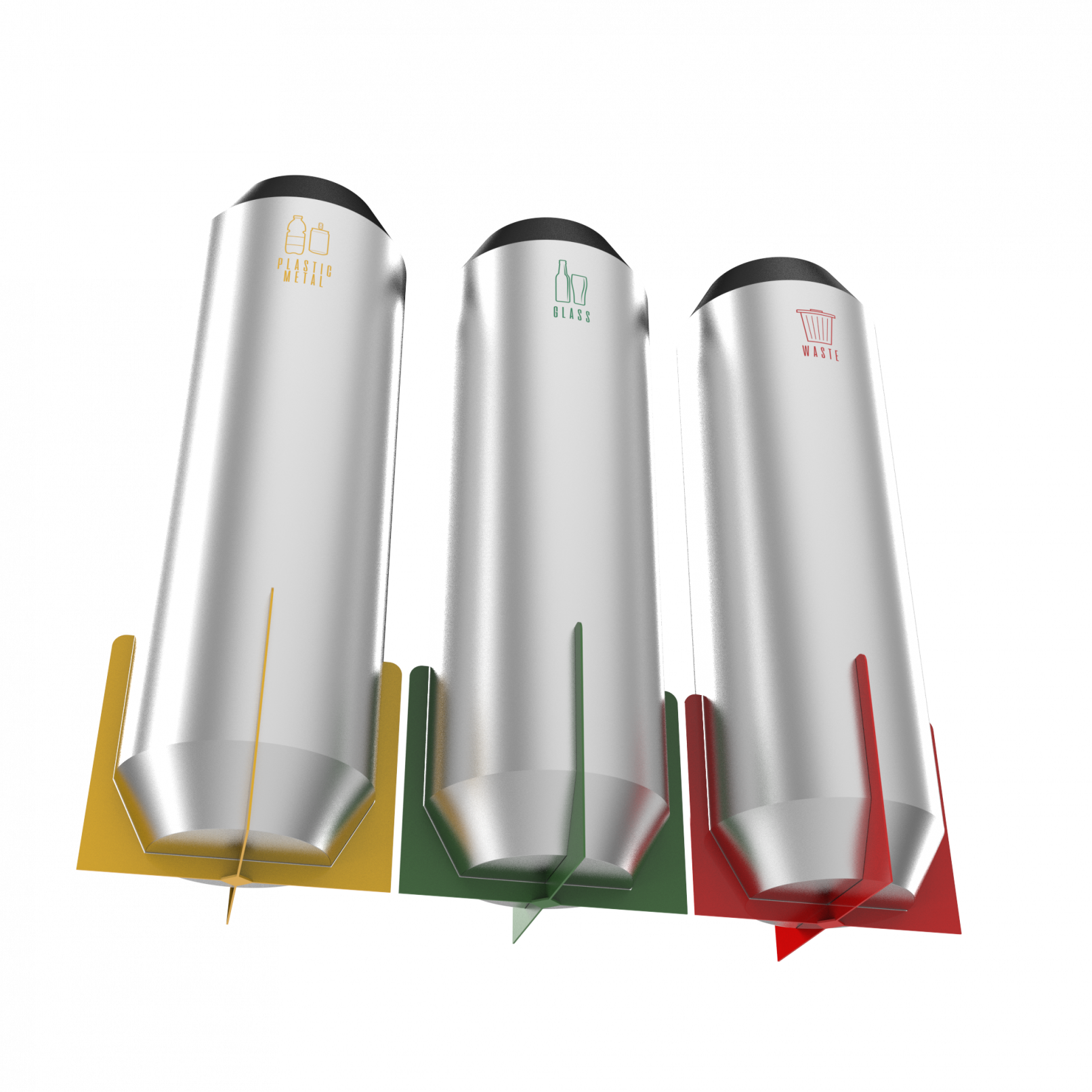 SPIKA SST futuristic stylish recycle bins in stainless steel - Binsignia®