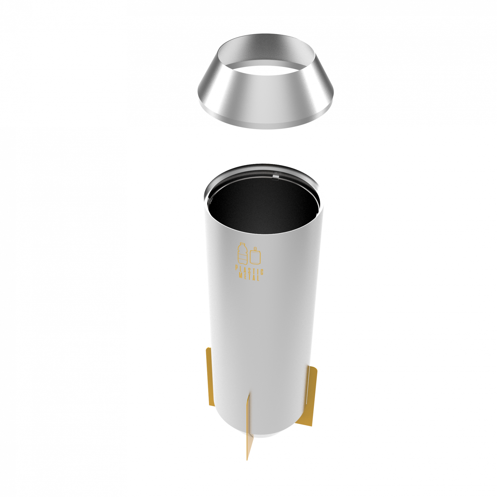 SPIKA SST futuristic stylish recycle bins in stainless steel - Binsignia®