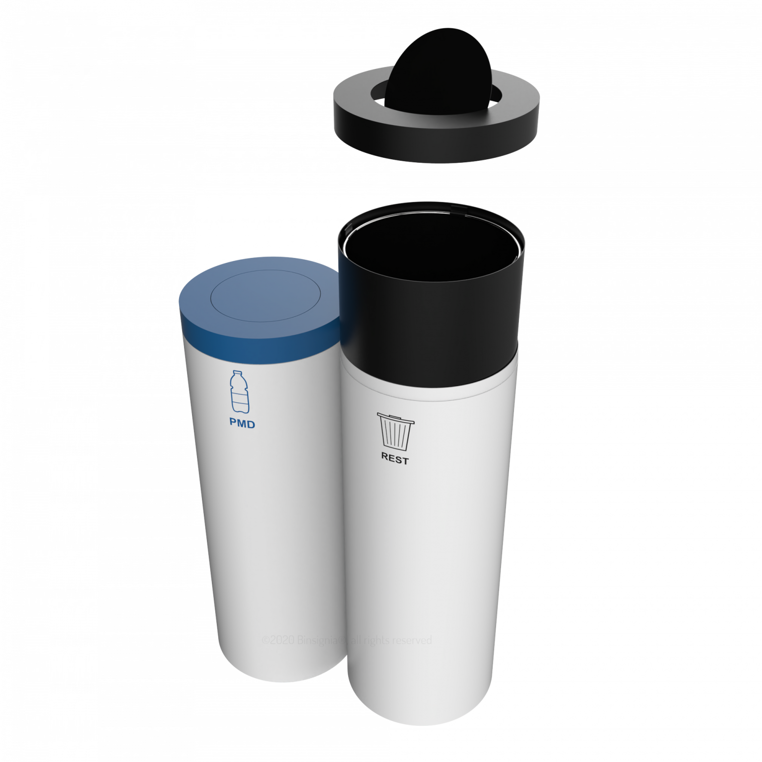 STELLA PC round recycle bins made of sheet metal - Binsignia®