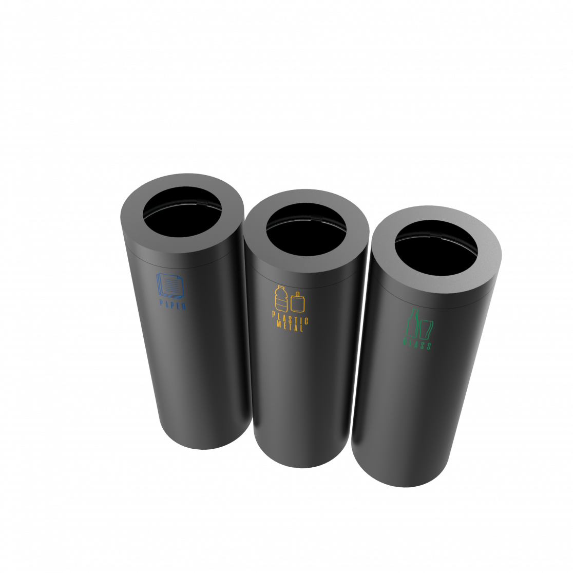 STELLA PC round recycle bins made of sheet metal - Binsignia®