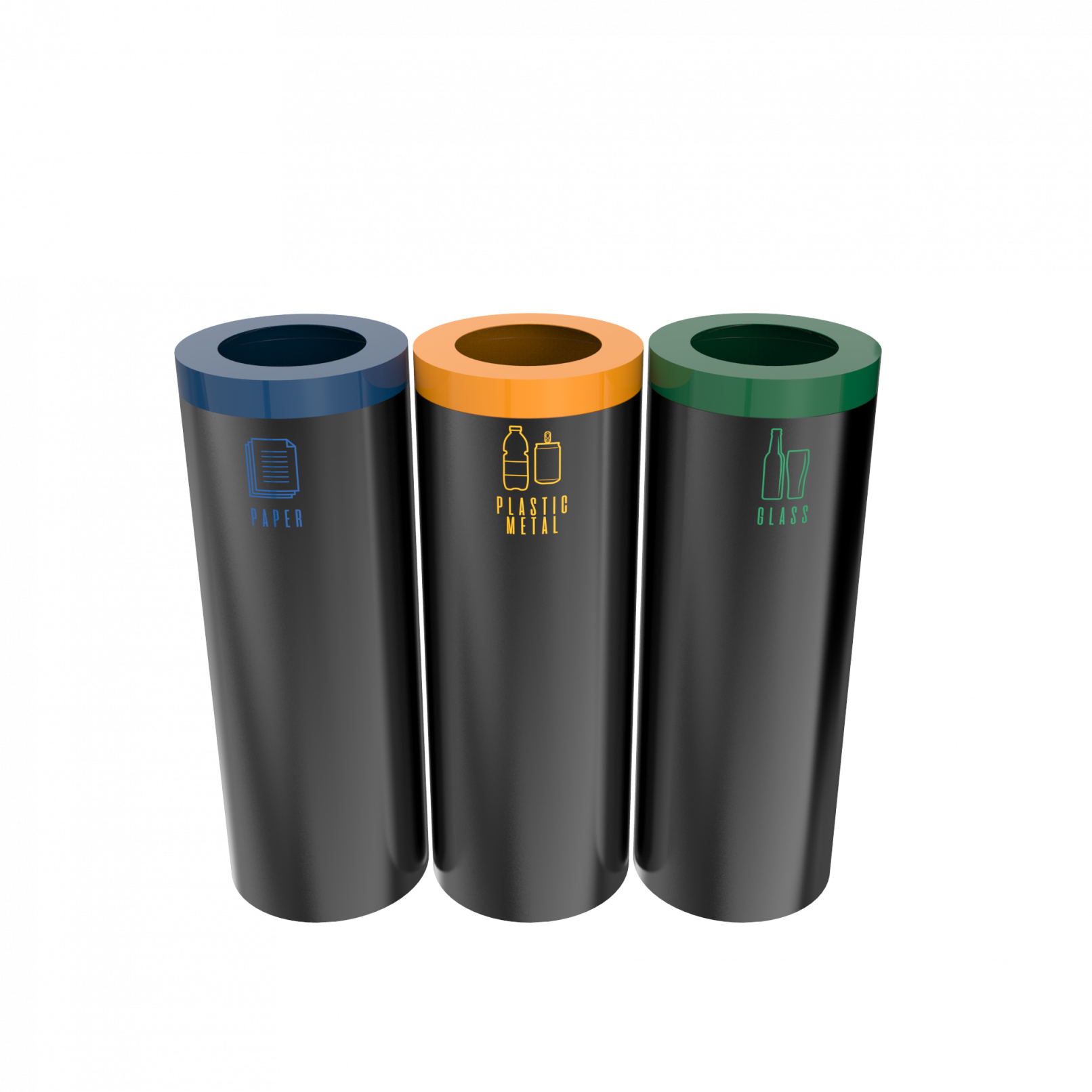 STELLA PC round recycle bins made of sheet metal - Binsignia®