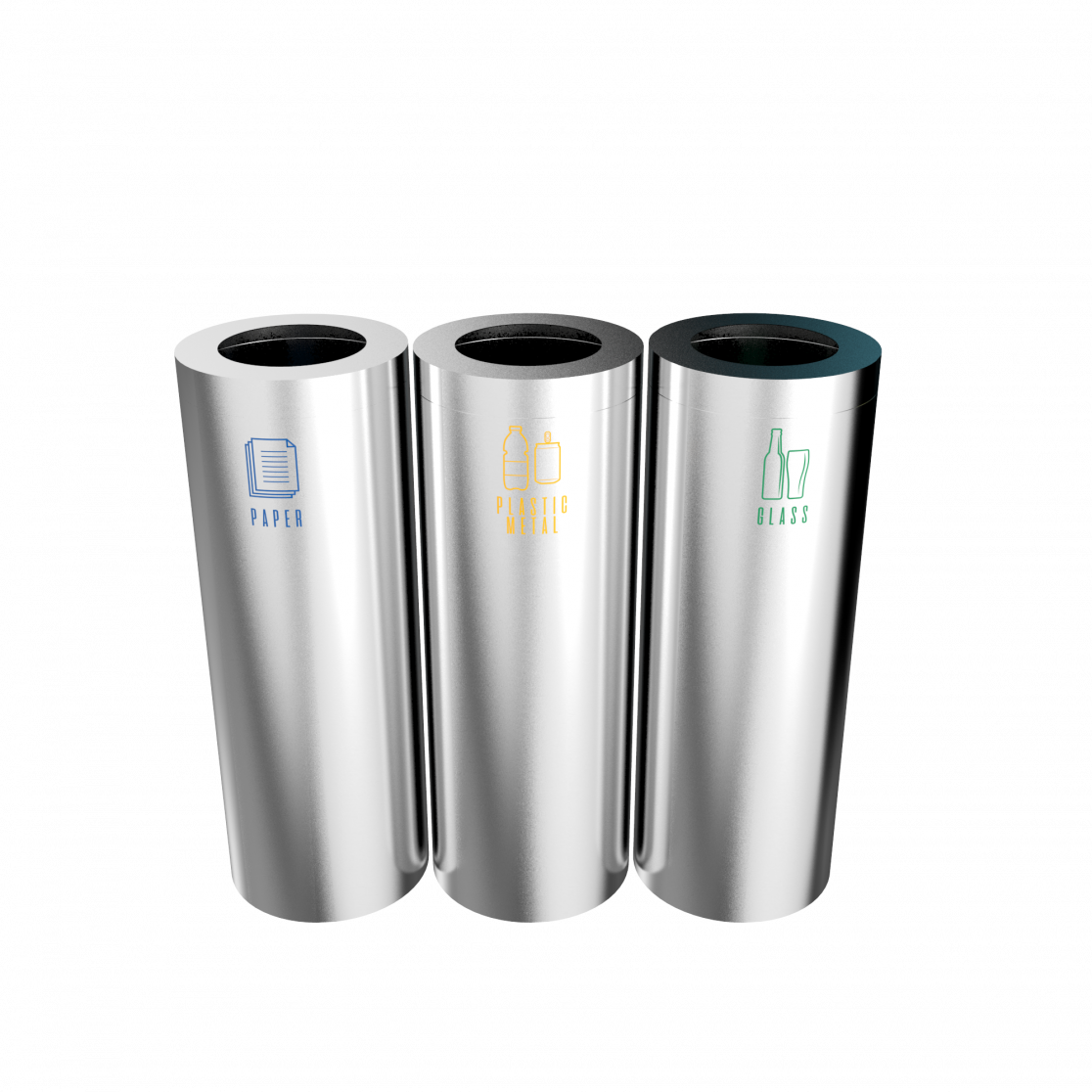 STELLA SST round recycle bins made of stainless steel - Binsignia®