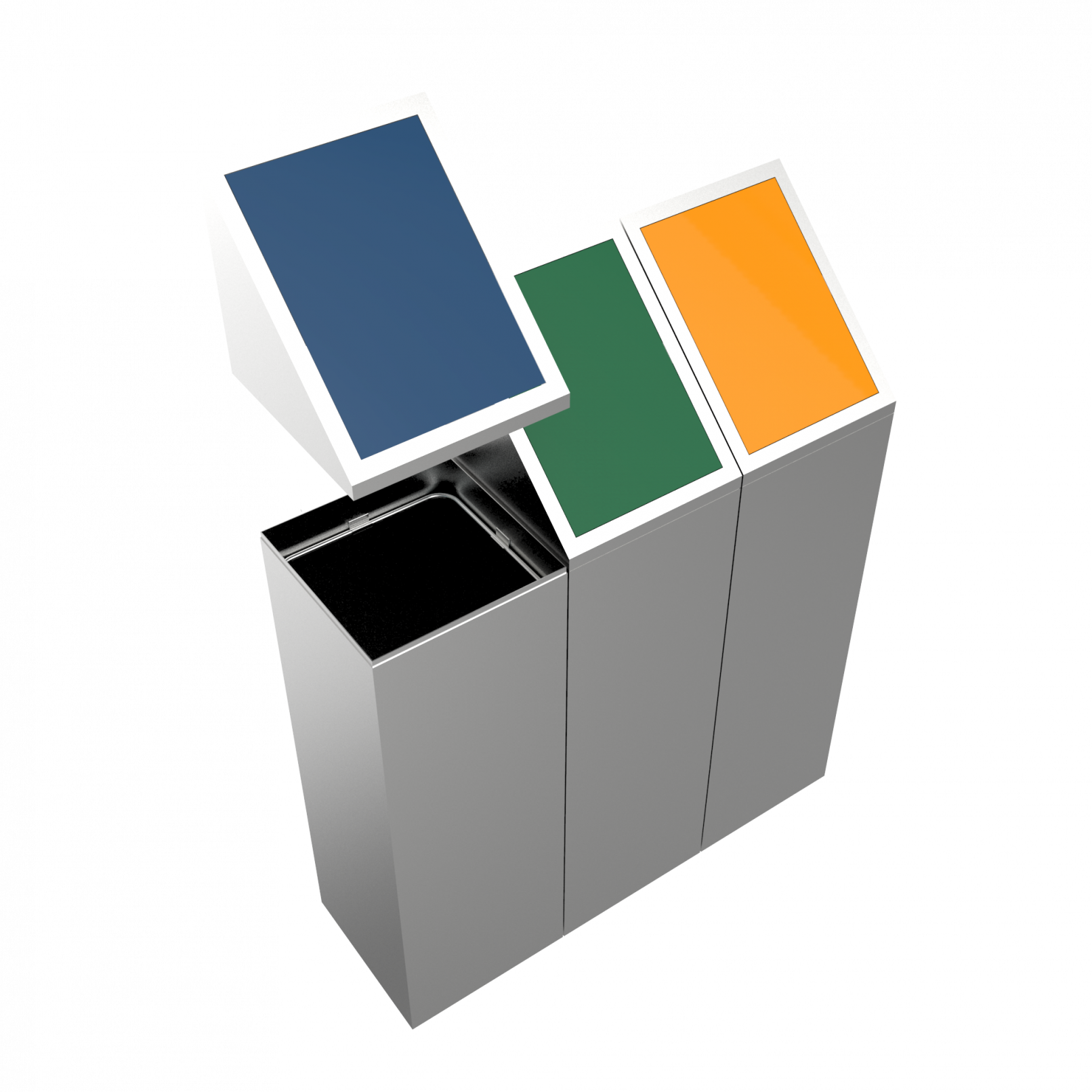 TODI SST recycle bins in stainless steel with metal flipabble lids ...