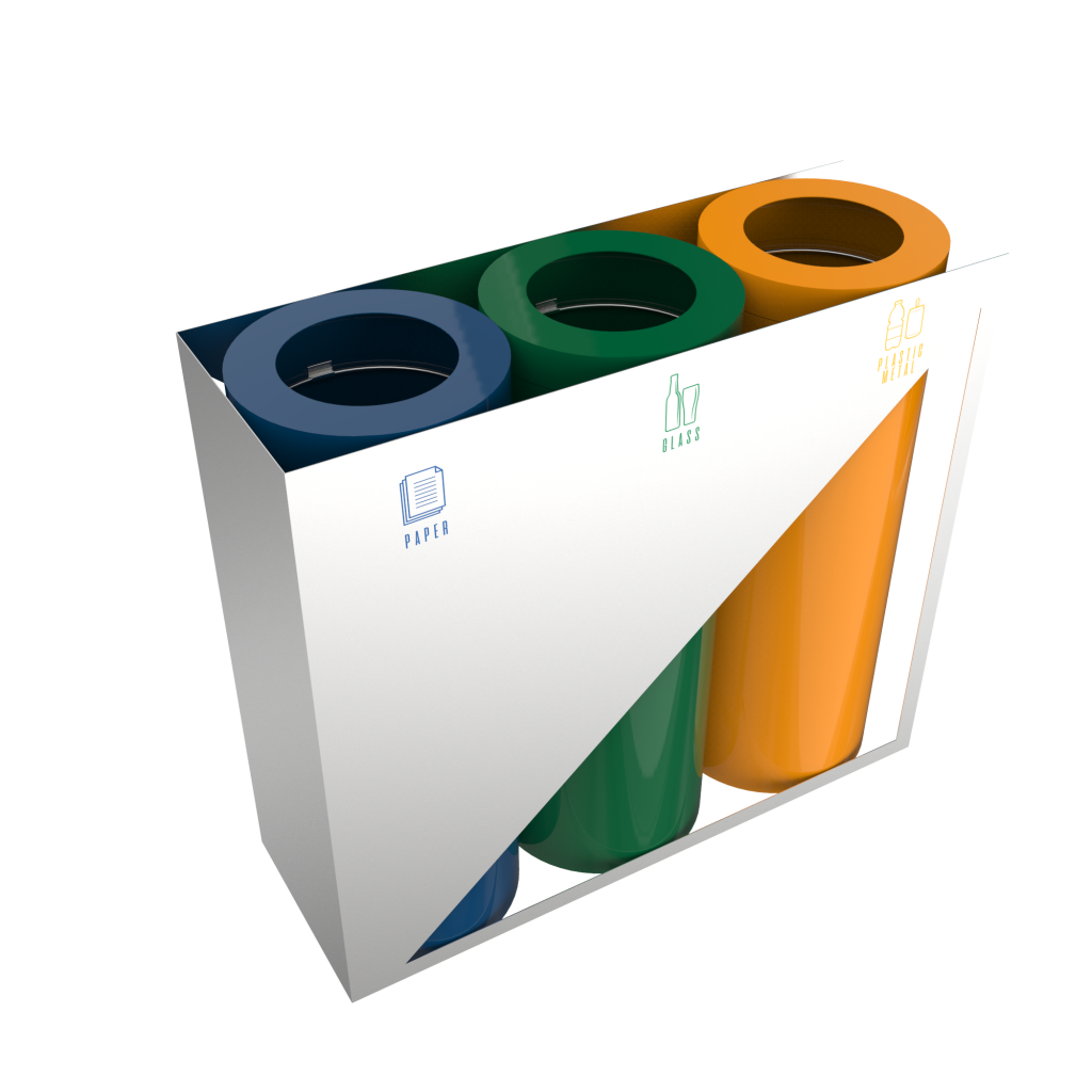 TRIOLET PC sheet metal recycle bins modern frame - Binsignia®
