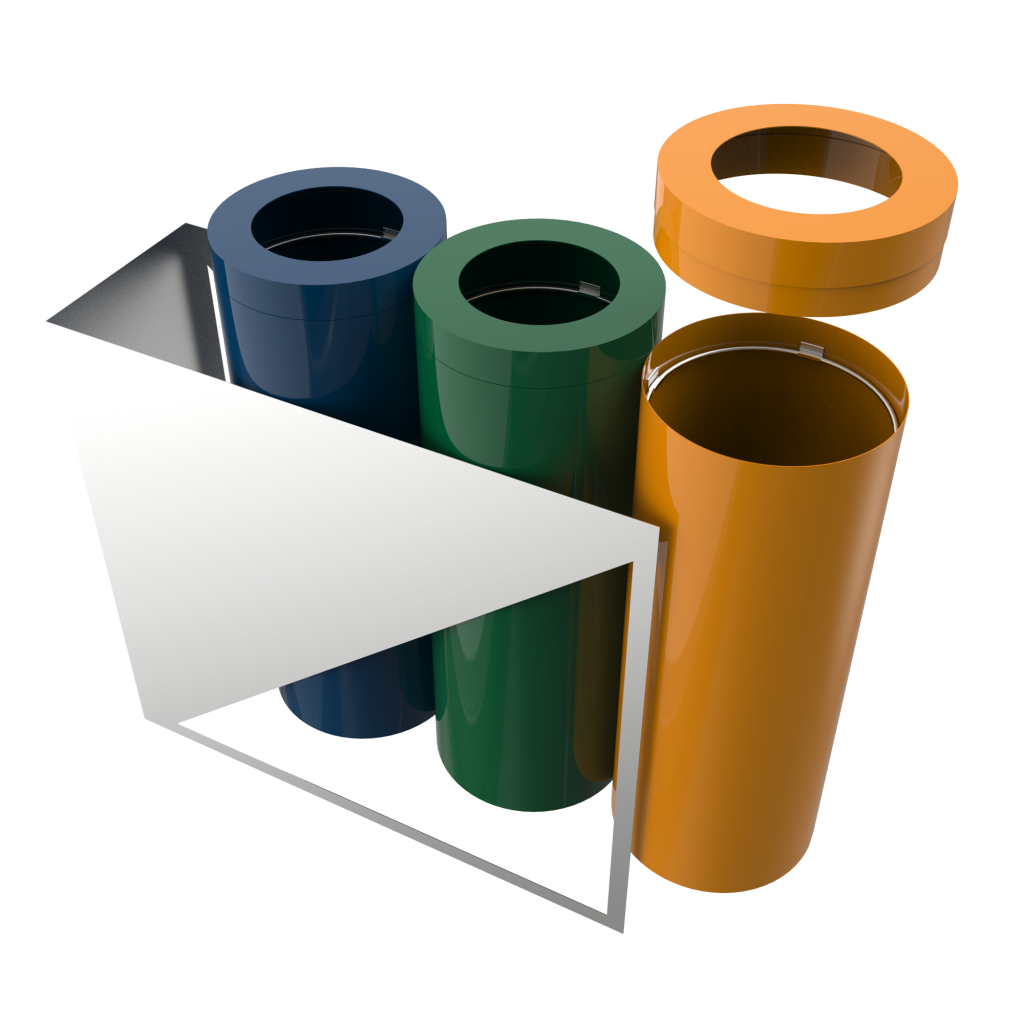 TRIOLET PC sheet metal recycle bins modern frame - Binsignia®