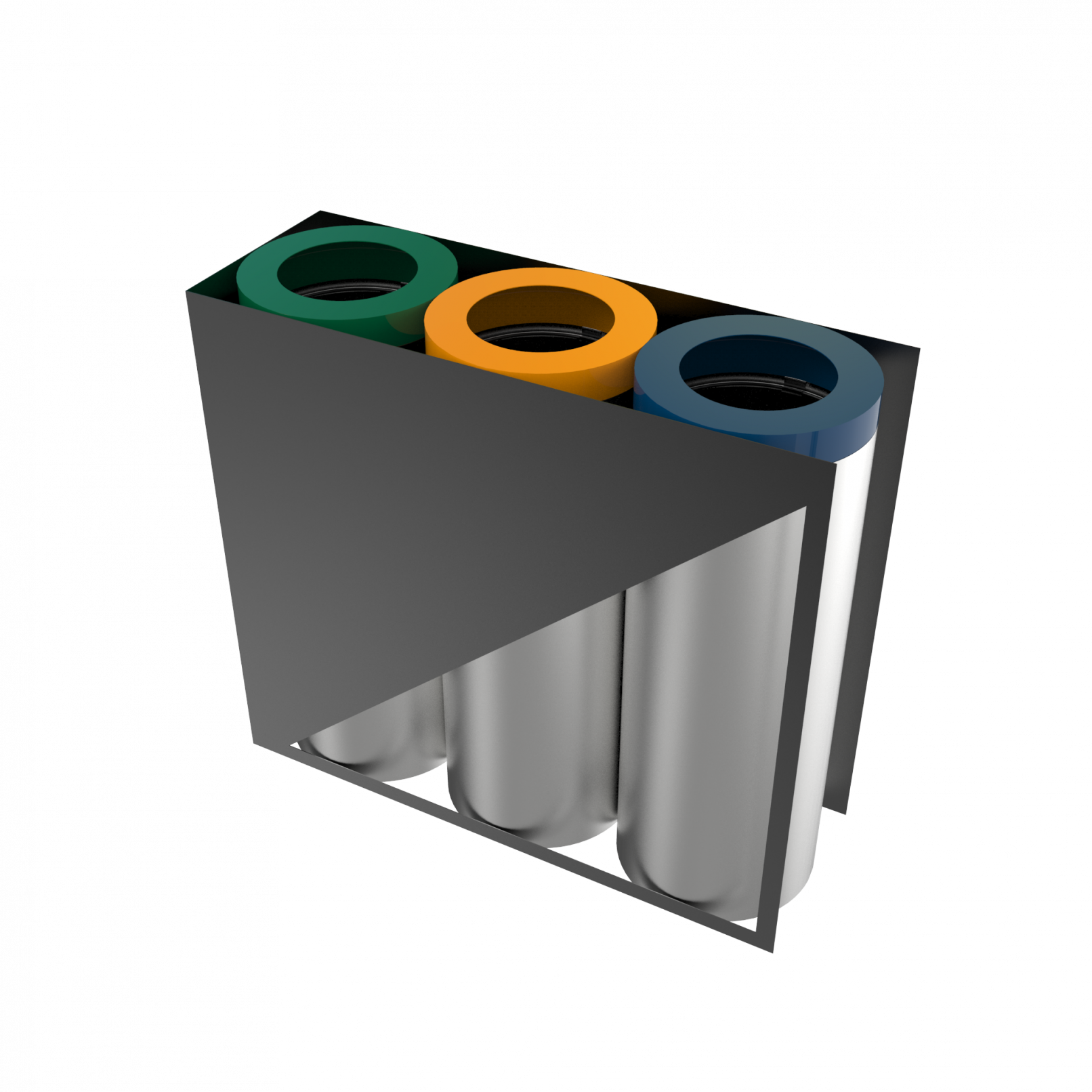 TRIOLET SST stainless steel recycle bins with metal frame - Binsignia®
