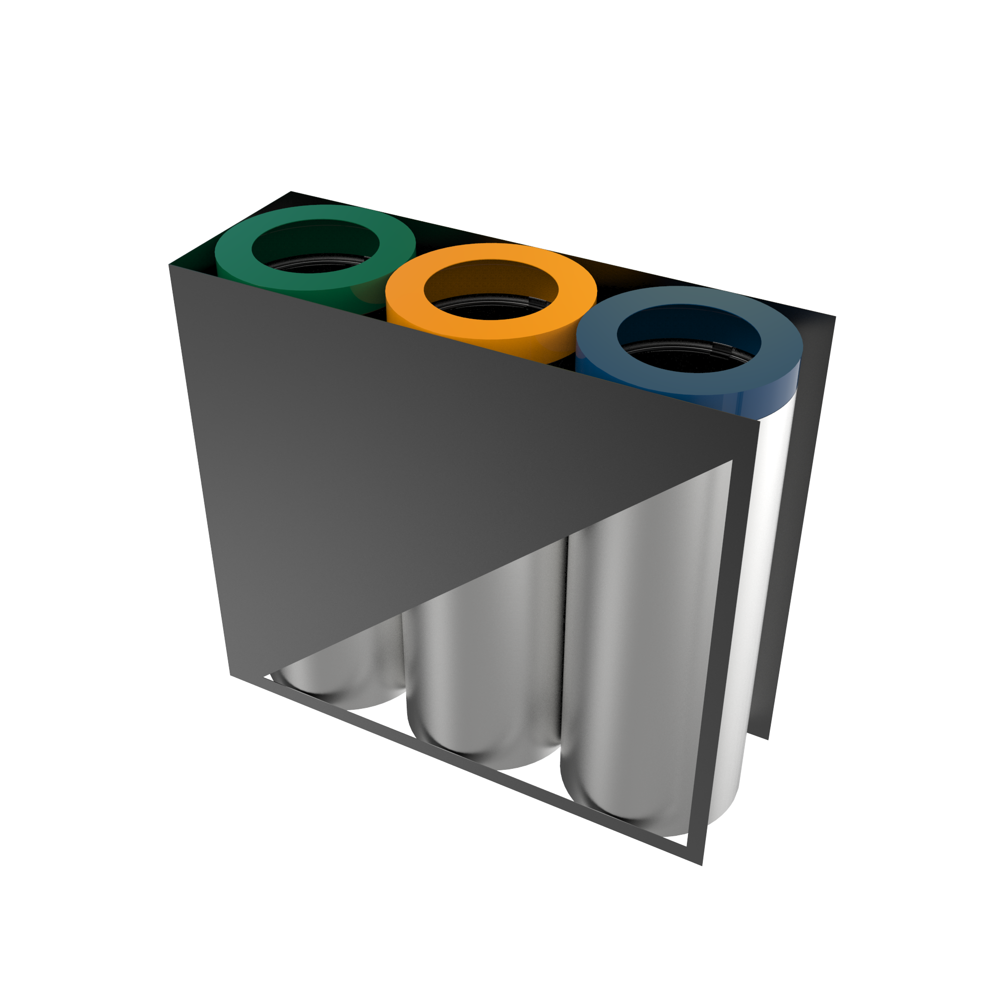 TRIOLET SST stainless steel recycle bins with metal frame - Binsignia®