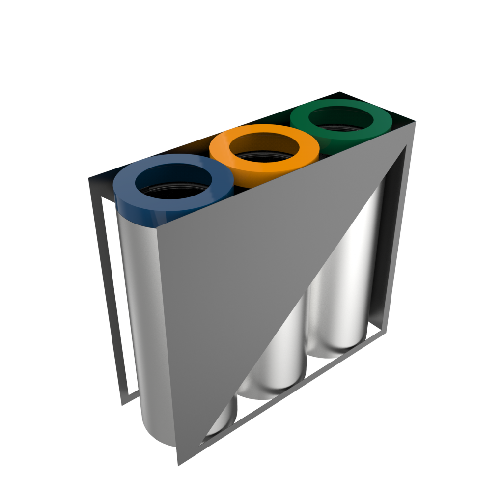 TRIOLET SST stainless steel recycle bins with metal frame - Binsignia®